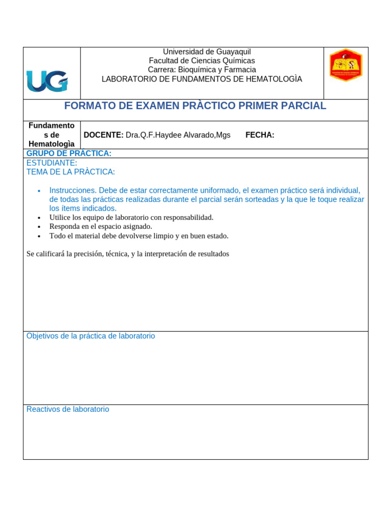 Formato de Examen Pràctico F-H | PDF