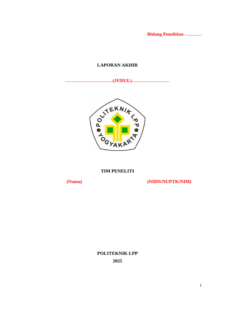 Template Laporan Akhir PPHK Anggaran 2024 3 | PDF