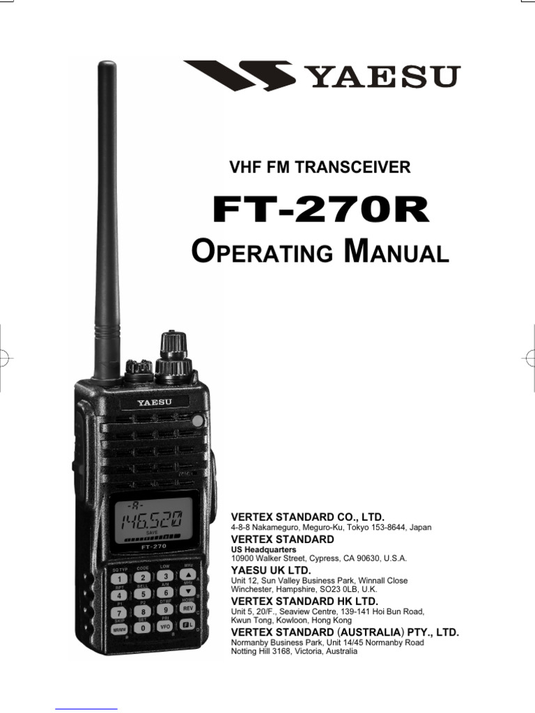 Perating Anual: VHF FM Transceiver | PDF | Radio Technology | Radio Wave