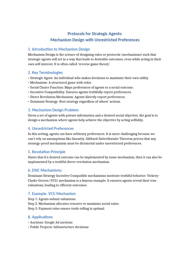Mechanism Design With SCF and Ranking | PDF | Economic Theories ...