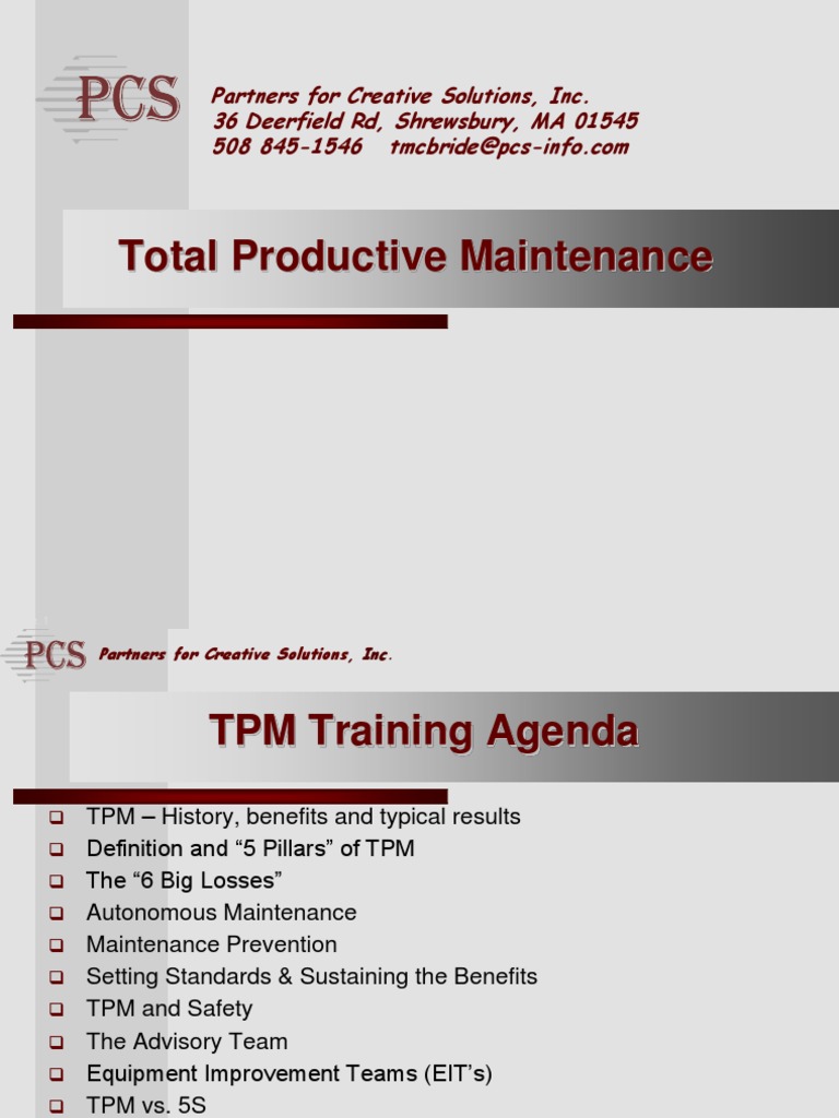 Total Productive Maintenance Overview | PDF | Employment | Business