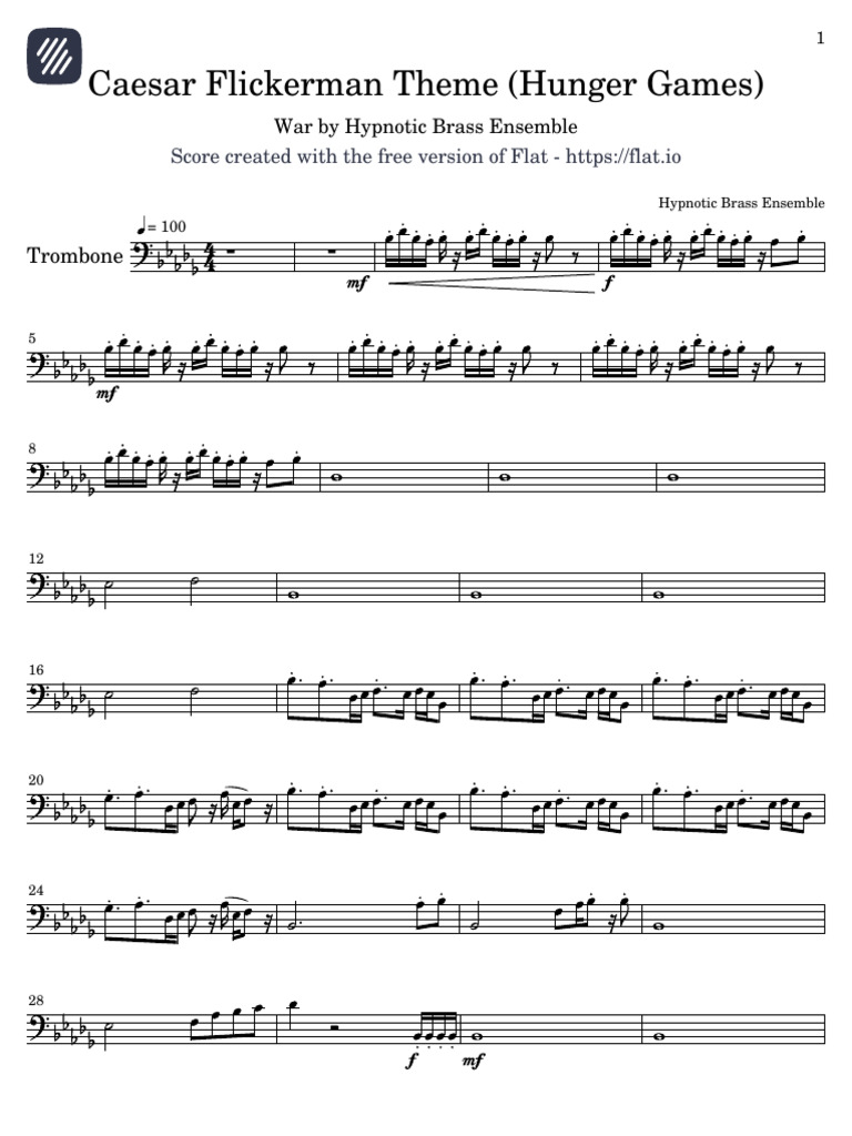 Caesar Flickerman Theme (Hunger Games) | PDF
