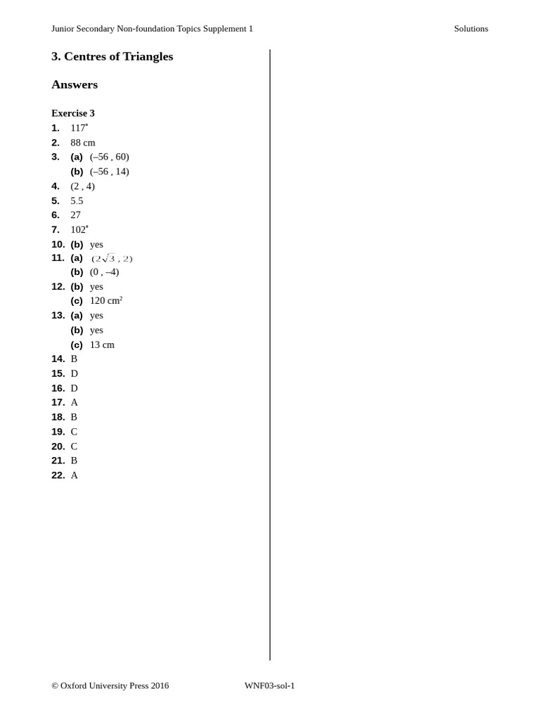 WNF03 - Sol - E Centres of Triangles | PDF | Euclid | Classical Geometry