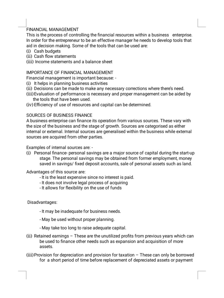 Financial Management Notes m1 | PDF | Debits And Credits | Marketing