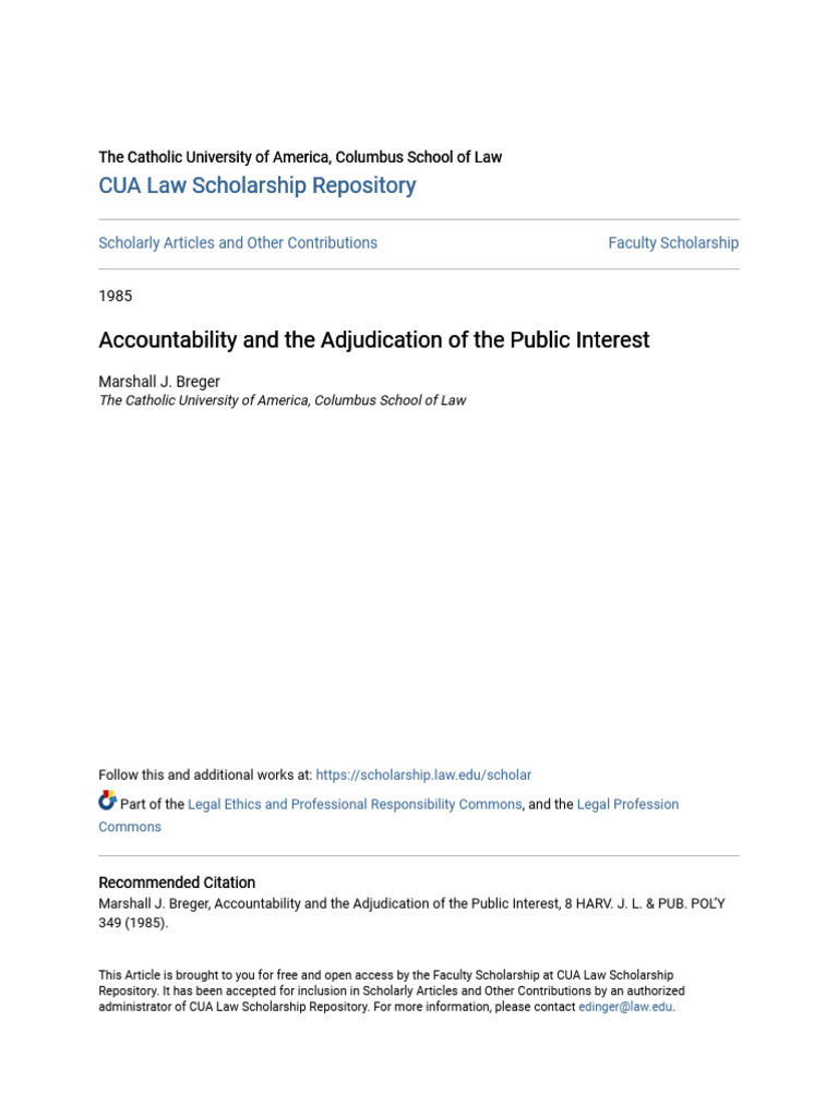 Accountability and The Adjudication of T | PDF | Lawsuit ...