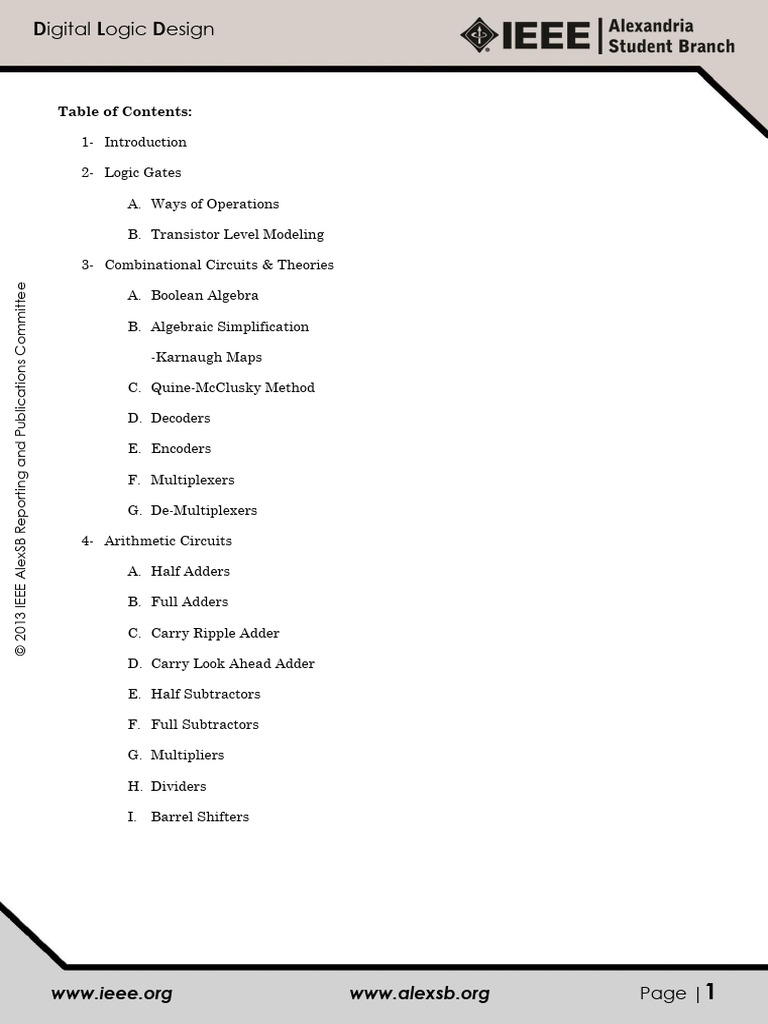 Digital Design Course - Eng. A Bassam | PDF | Logic Gate | Digital Electronics