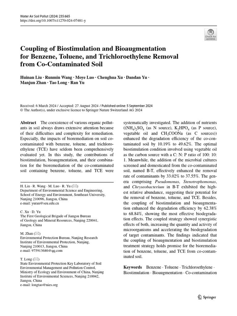 Biostimulation and Bioaugmentation | PDF | Environmental Remediation