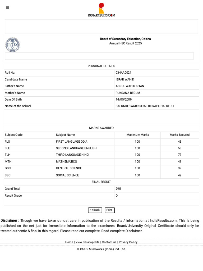 BSE-ODISHA Result of Annual HSC Result 2025 - Board of Secondary Education, Odisha | PDF ...