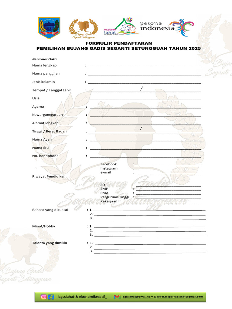 Formulir Pemilihan BGSS 2025 | PDF