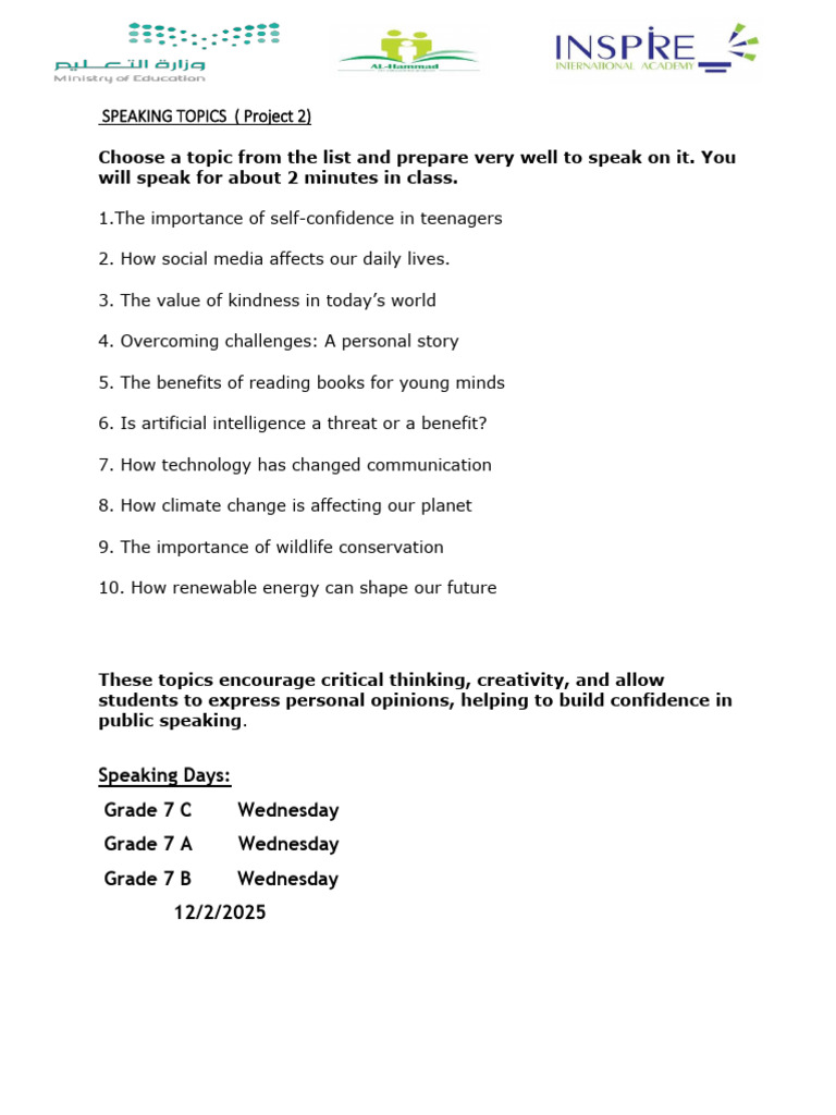 Project 2 Speaking | PDF