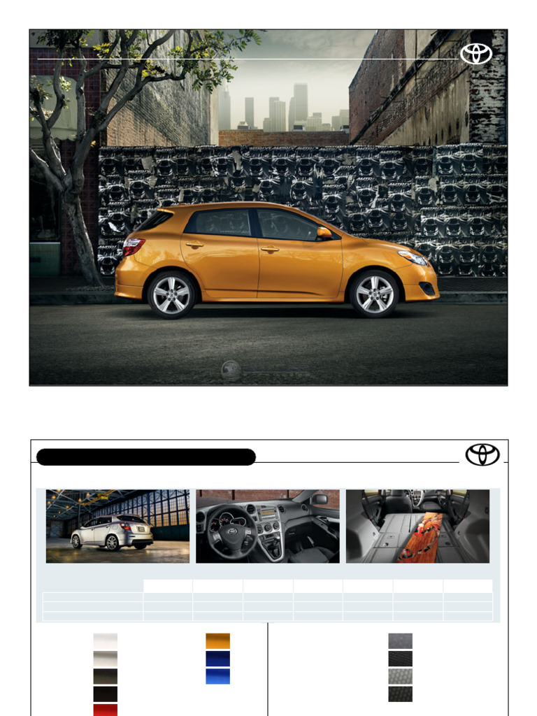 2010 Toyota Matrix Specifications Guide | PDF | Seat Belt | Anti Lock ...