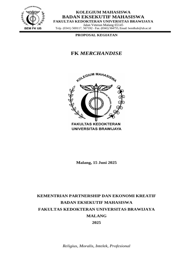 Proposal Kegiatan FK Merchandise | PDF