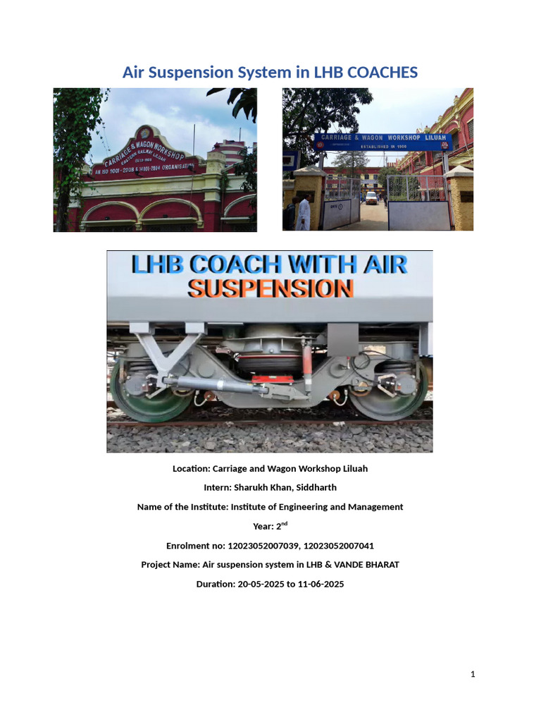 Air Suspension in LHB Coaches Explained | PDF | Sensor | Feedback