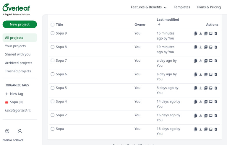Your Projects - Overleaf, Online LaTeX Editor | PDF