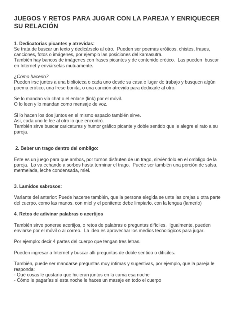 Juegos Sexuales para Parejas | PDF | Erotismo | Amor