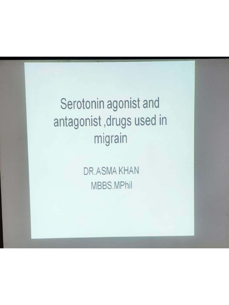 Drugs For Migraine-Asma Mam | PDF