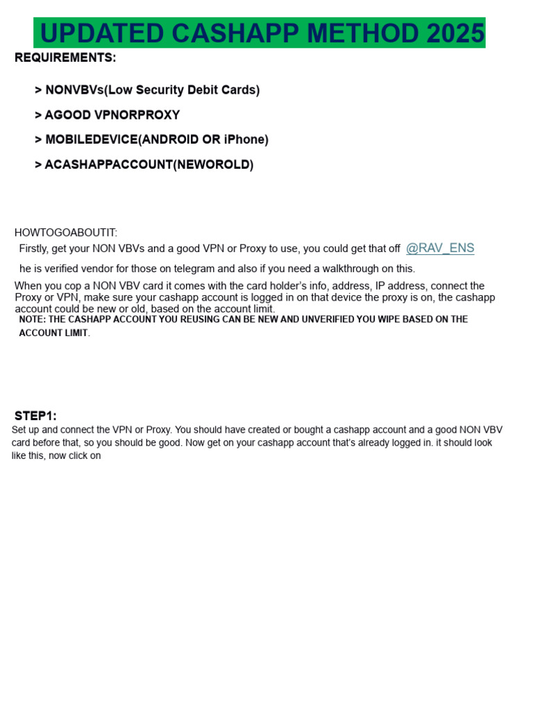 Updated Cashapp Method 2025 | PDF | Cyberspace | Service Industries