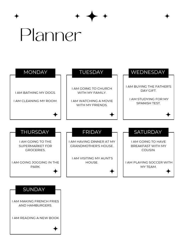 Documento A4 Planner Semanal Minimalista Blanco y Negro - 20250614 ...