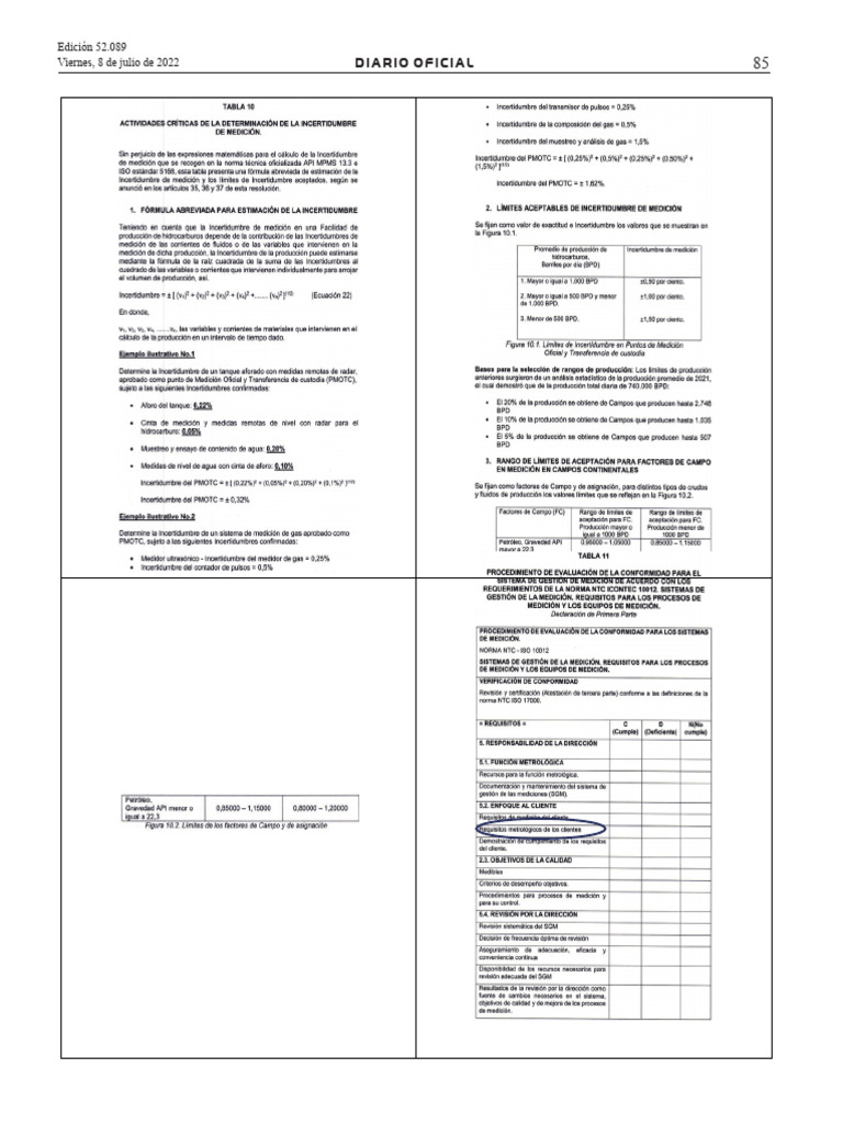 Tabla_ISO_10012_Resolucion_40236 | PDF | Ministerio (Departamento de ...