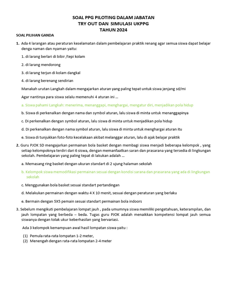 Soal Tryout Dan Simulasi Ukppg 2024 | PDF