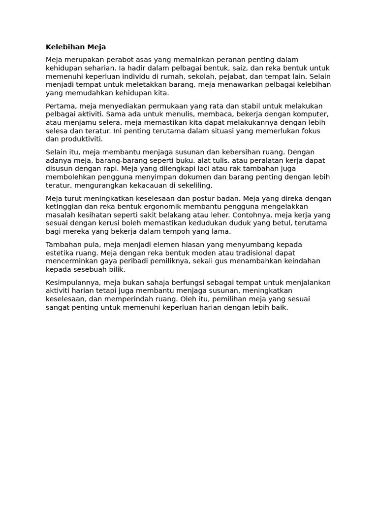 Kelebihan Meja | PDF