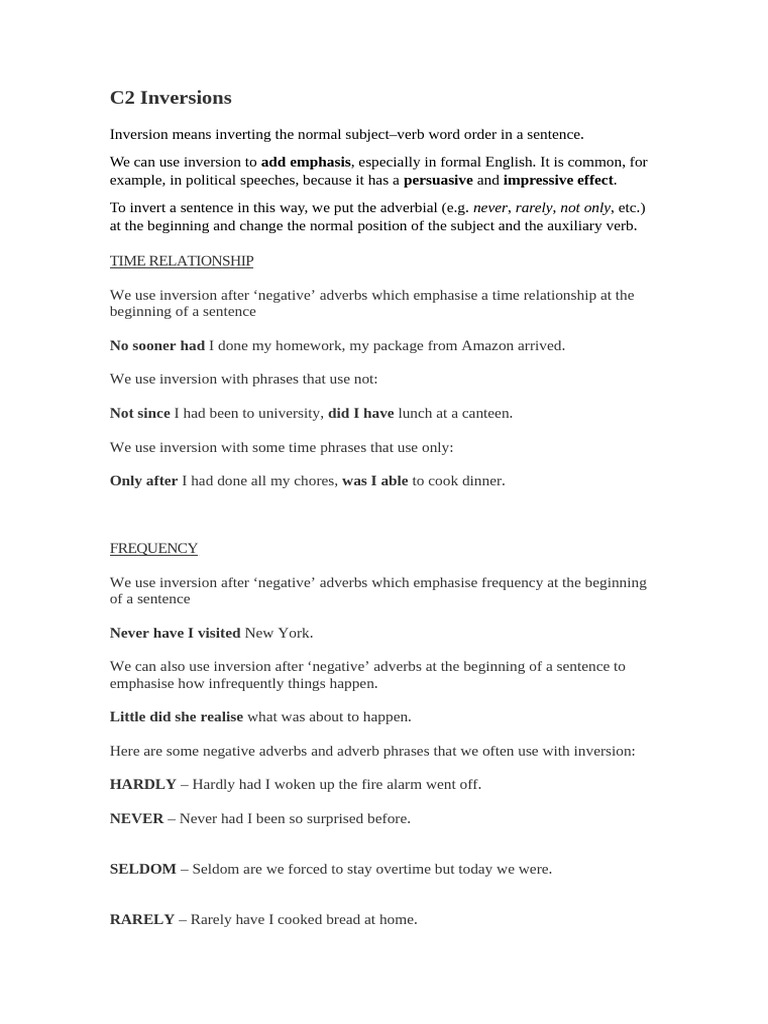 C2 Inversions Explanations | PDF