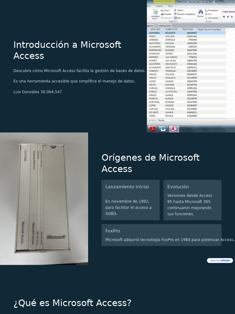 Introduccion A Microsoft Access | PDF | Mi sql | Bases de datos