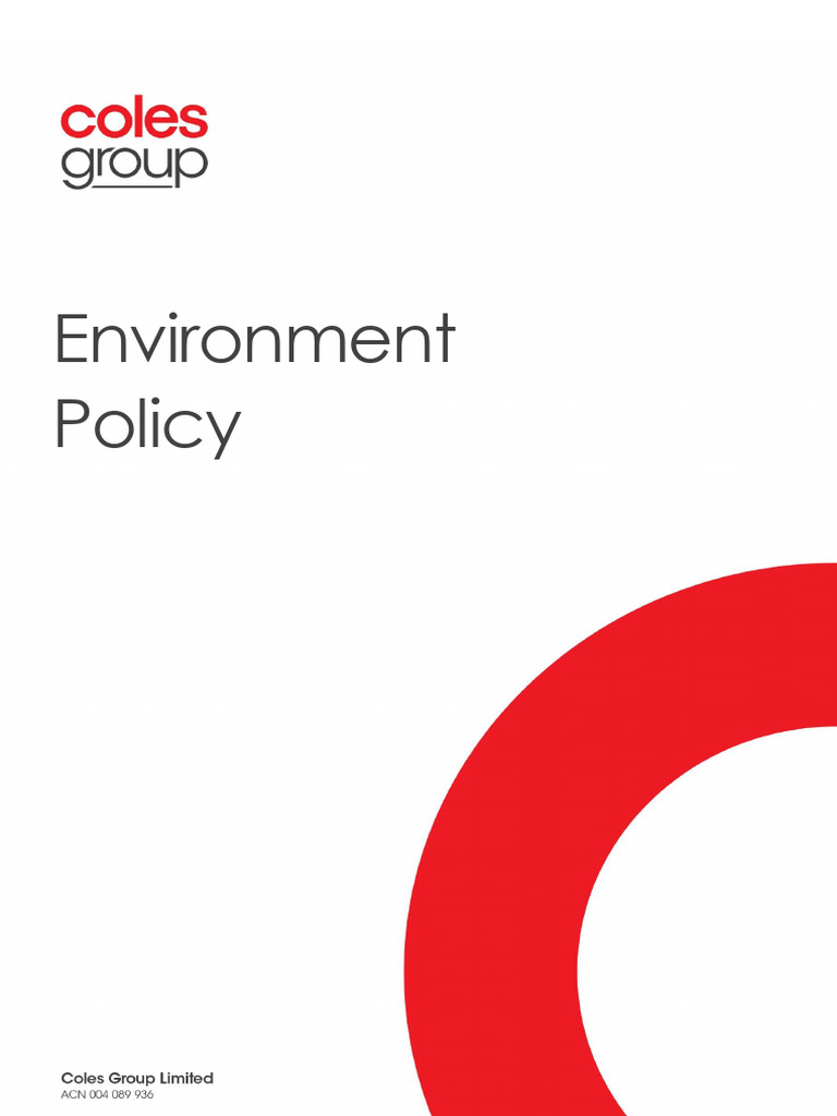 Coles Environment - Policy | PDF | Regulatory Compliance | Sustainability