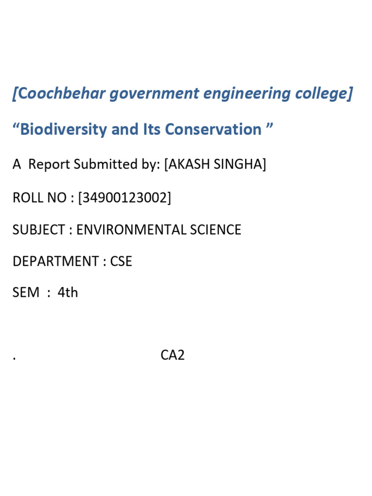Akash Singha - CA2 - EVS - Akash Singha CSE 02 | PDF | Biodiversity | Ecosystem
