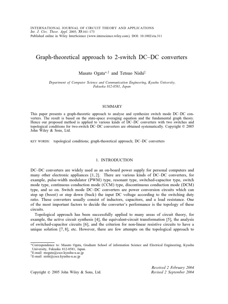 Graph Theory in Two-Switch DC-DC Converters | PDF | Electrical ...