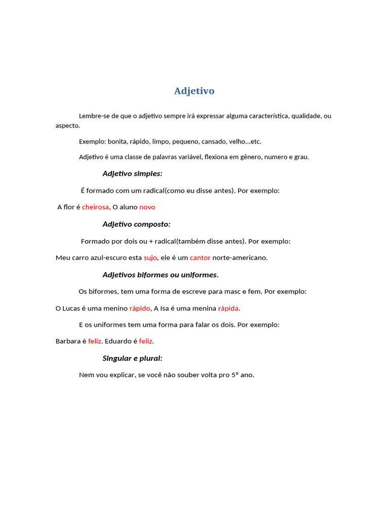 Adjetivo | PDF