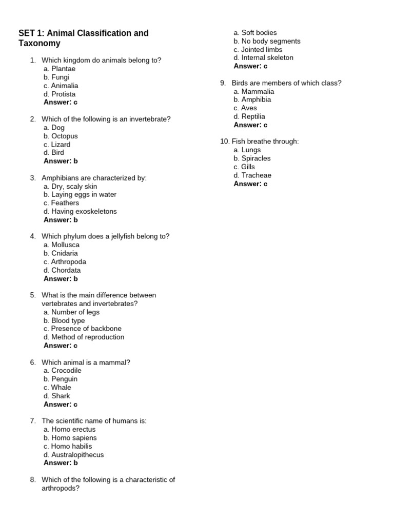Animal Classification and Taxonomy | PDF