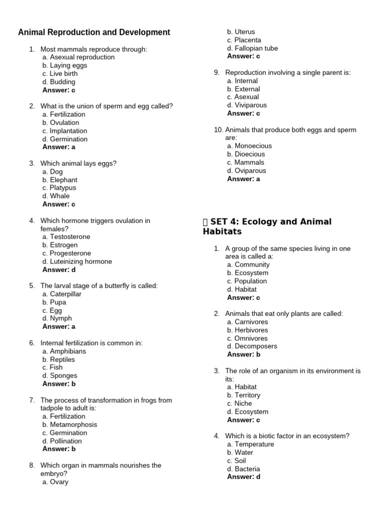 Animal Reproduction and Development | PDF | Egg | Sexual Reproduction