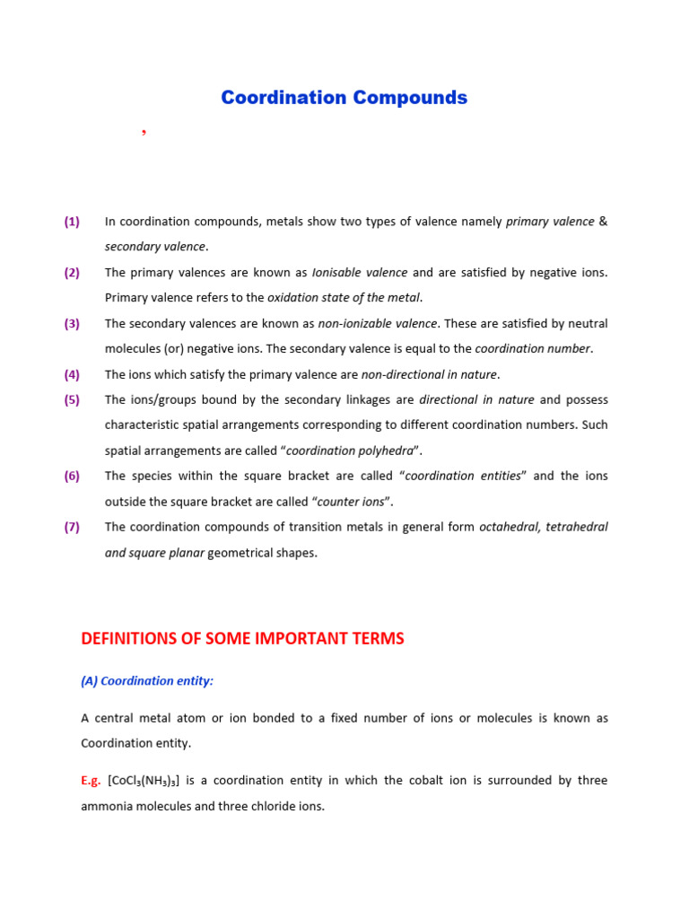Understanding Coordination Compounds | PDF | Coordination Complex | Ligand