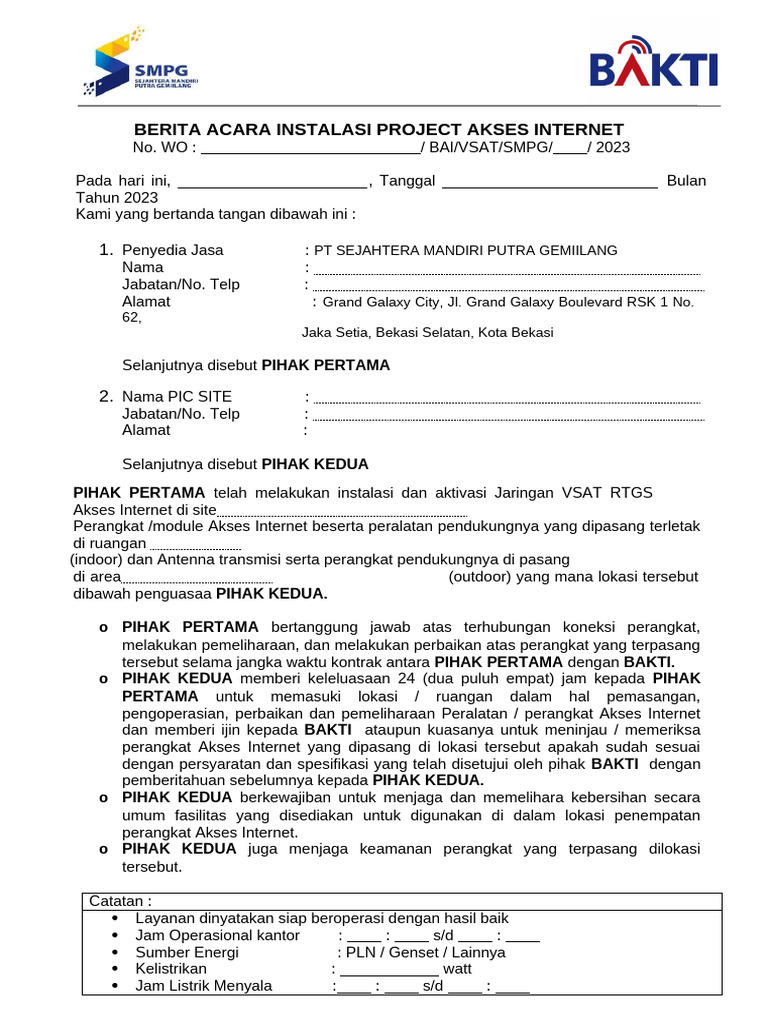 SMPG - Format Ba Instalasi | PDF
