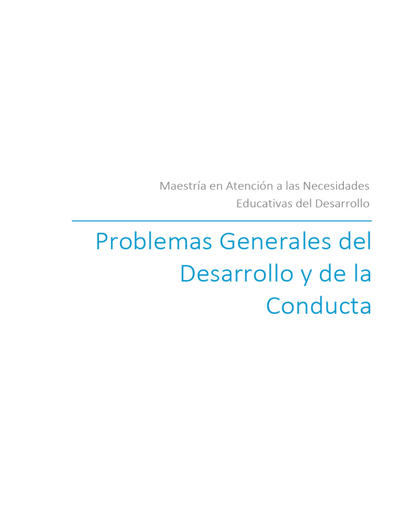 Problem As General Es Des Arrollo | PDF | Comportamiento | Trastorno ...