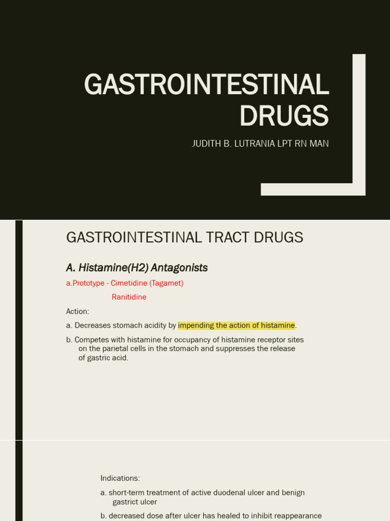 Gastrointestinal Drugs | PDF | Vomiting | Nausea