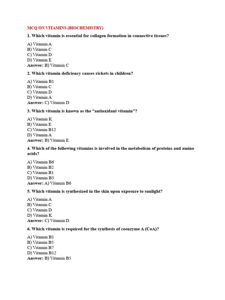 Mcqonvitamins 241216063417 9d60b312 | PDF | Vitamin | Vitamin D