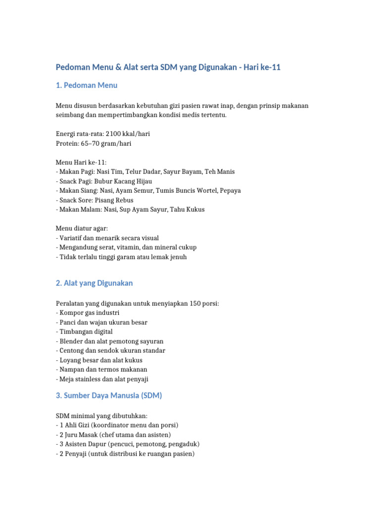 Pedoman Menu Alat SDM Hari11 | PDF