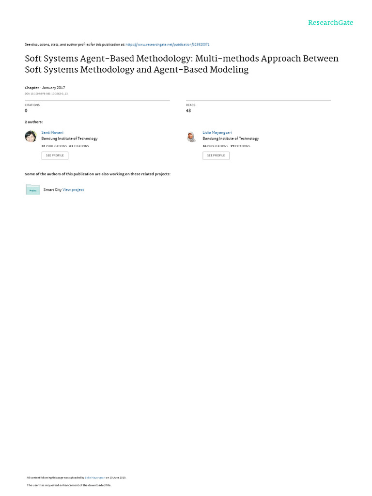 2015 - Soft System Agent Based Methodology Multi Methods Approach ...