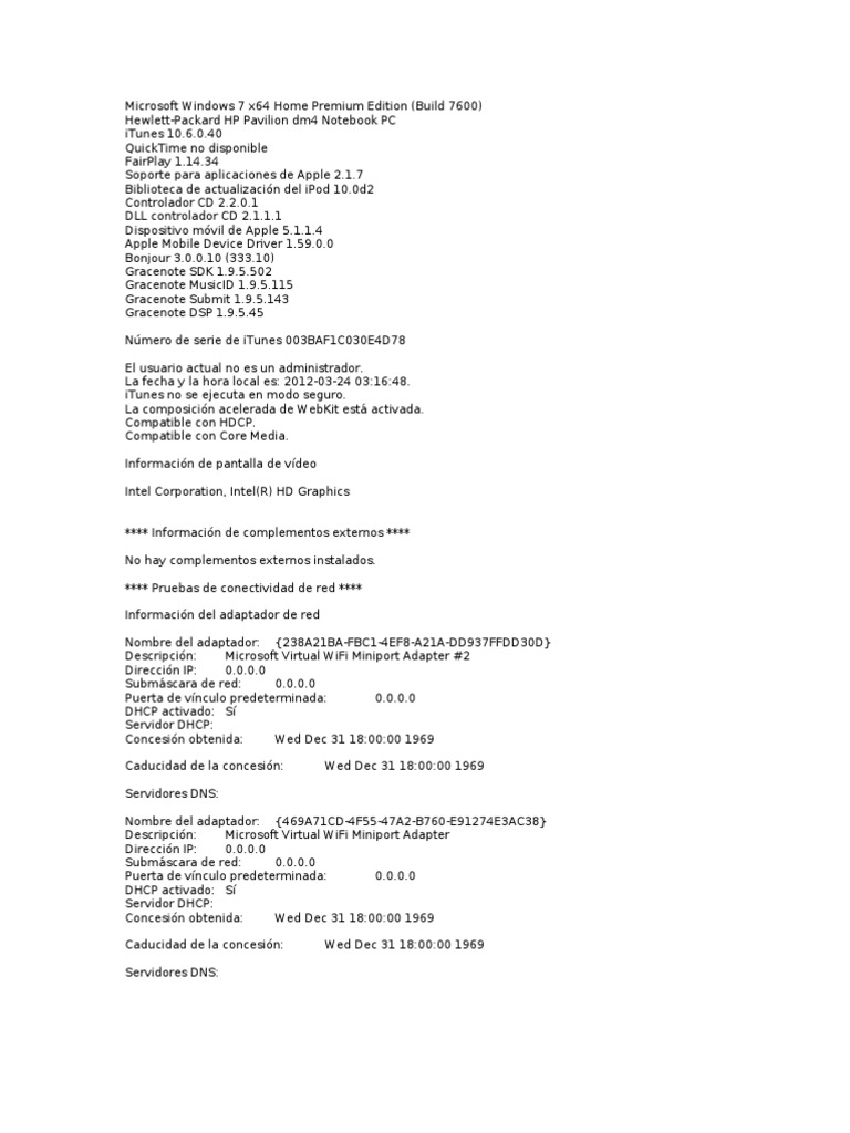 Diagnóstico Itunes | PDF