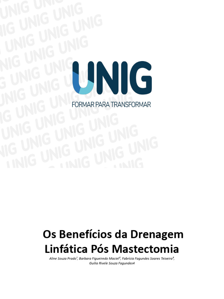 Benefícios da Drenagem Linfática Pós-Mastectomia | PDF | Sistema ...