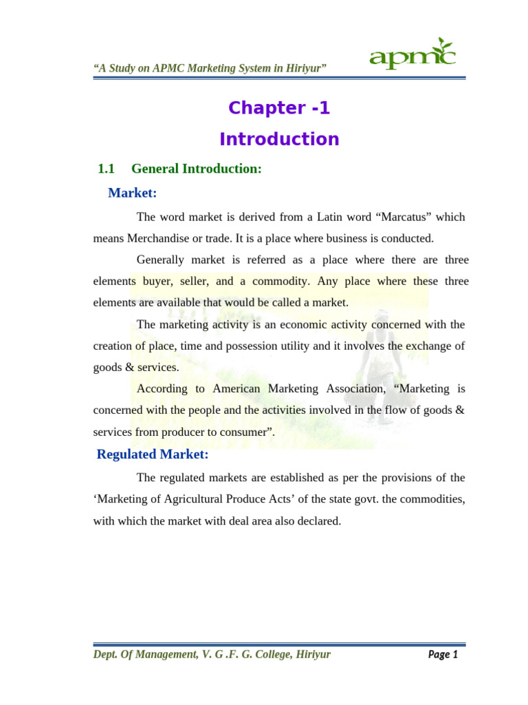 Apmc Project | PDF | Market (Economics) | Marketing