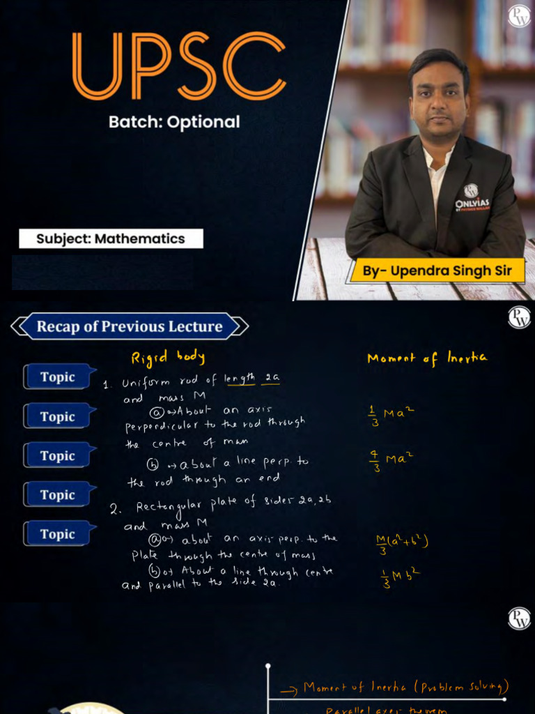 Mathematics Rigid Dynamics Problem Solving M I, Dalemberts @ZIAN | PDF
