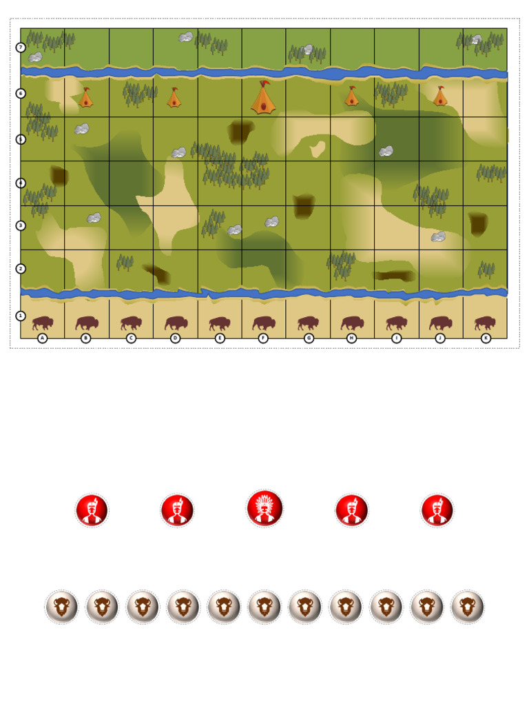 Buffalo - Board and Pieces - Color - A4 (210 X 297mm) | PDF