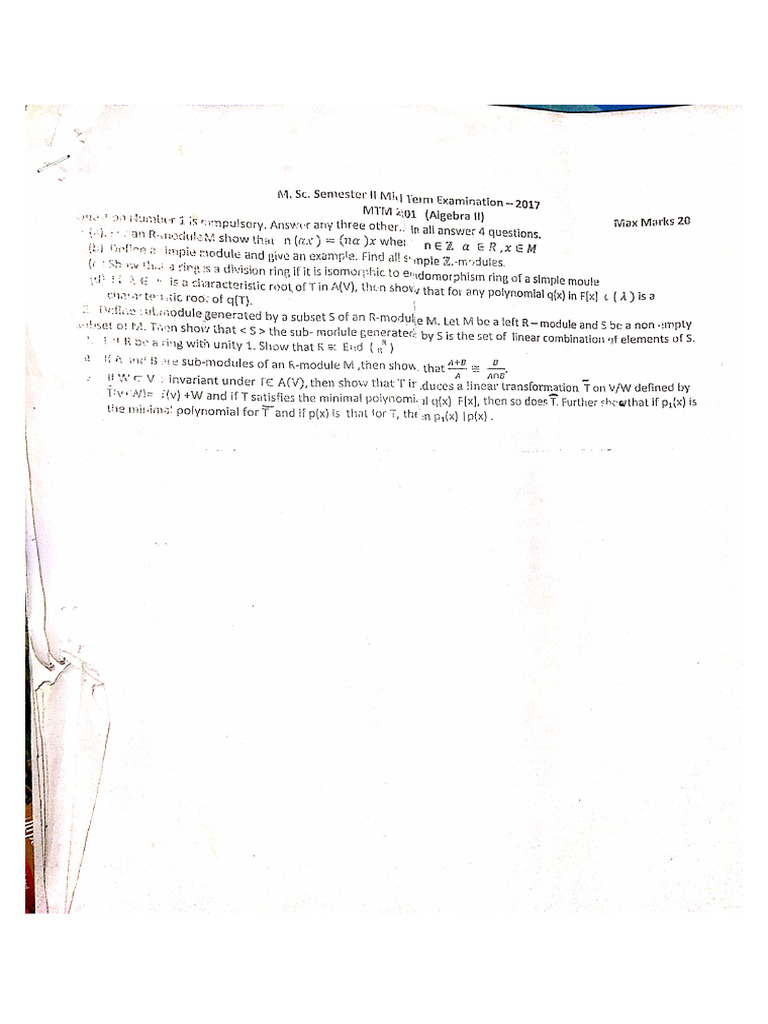 Msc Sem 2 Papers | PDF