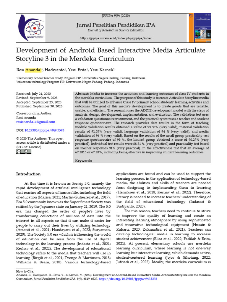 Development of Android-Based Interactive Media in The Merdeka ...
