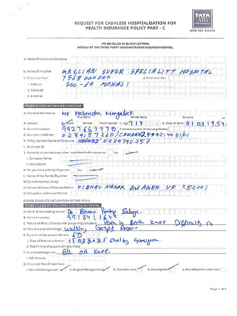 Mahender Preauth | PDF