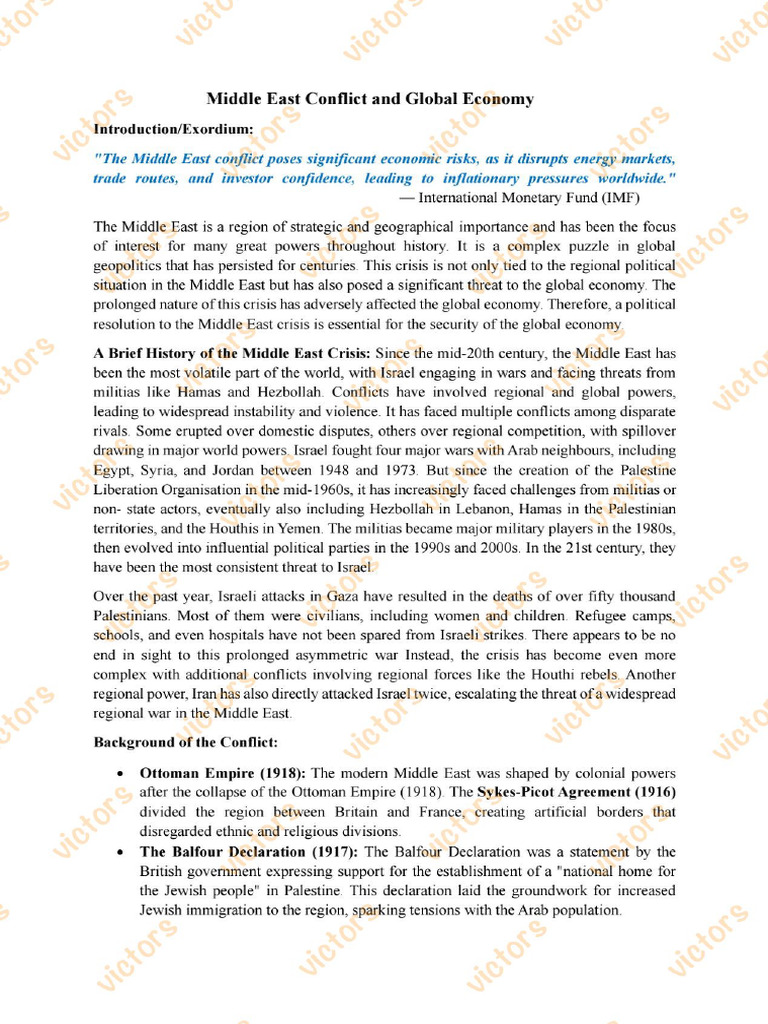 Middle East Conflict and Global Economy | PDF