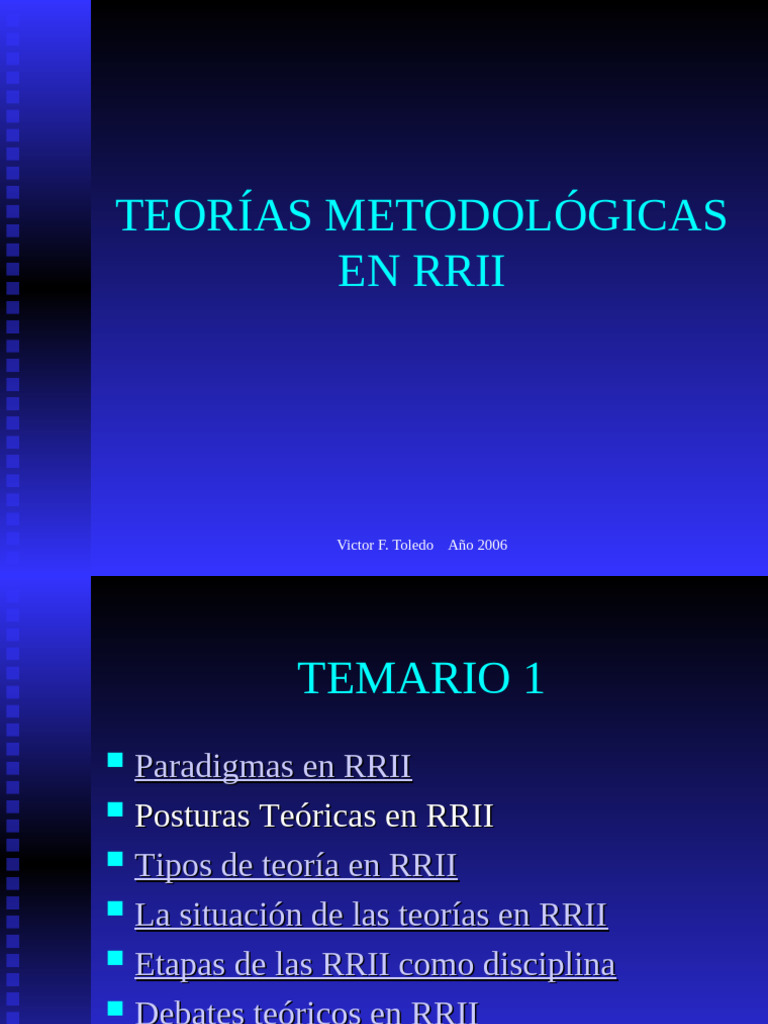 Teorías Metodológicas en Rrii | PDF | Teoría | Realismo filosófico